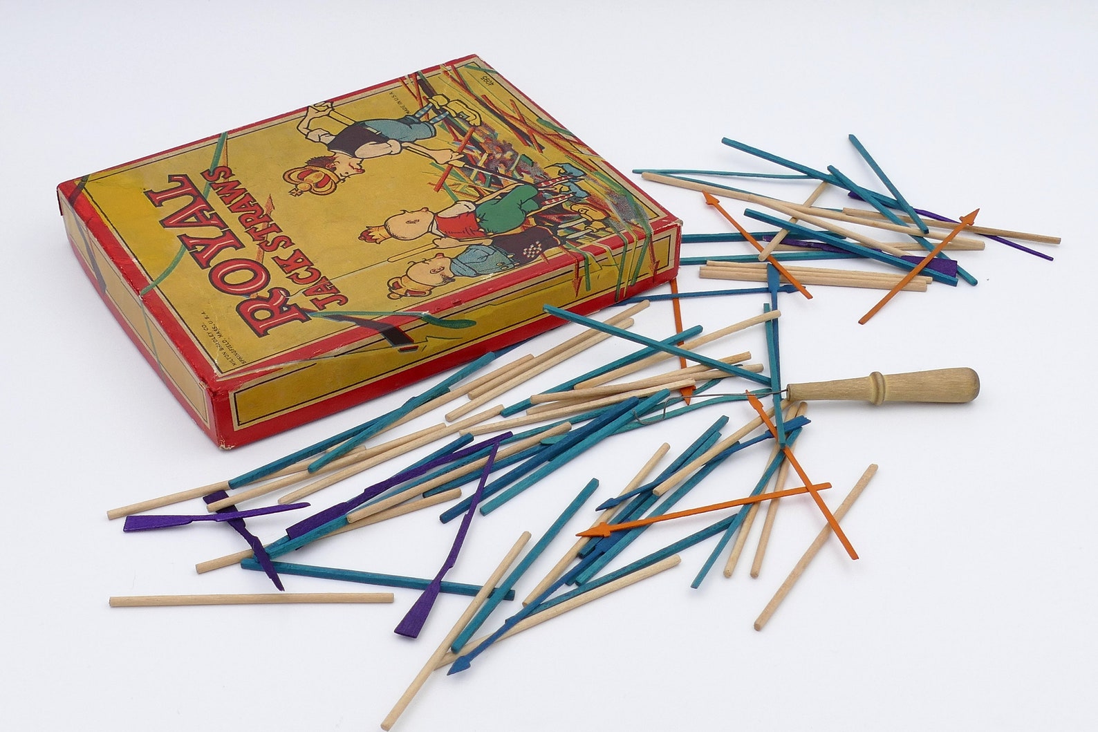 Vintage 1930's Wooden Royal Jack Straws Mikado Pick up Sticks Fiddle ...