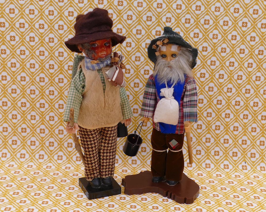 Pair of Vintage Australia Bushmen Hobo Swagman Folk Art Dolls - Etsy