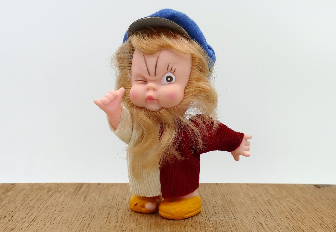 Vintage 1960's Funny Face Bearded Angry Moody Vinyl Doll - Etsy