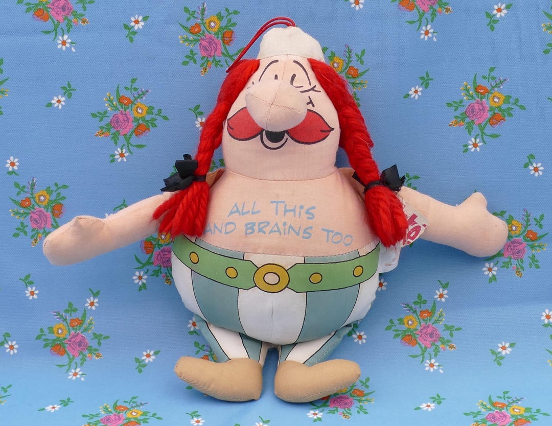 1980's Goscinny Obelix and Asterix Obelix Novelty Soft Toy Plaintalk ...