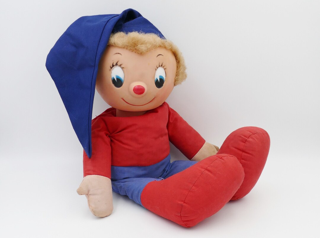 1970's Vintage Large Enid Blyton Toyland Noddy Rubber Head Soft Toy ...