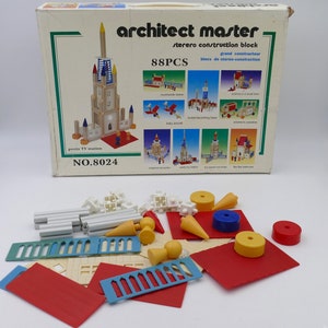 Vintage 1970's Architect Master Sterero Construction Block Building Toy ...
