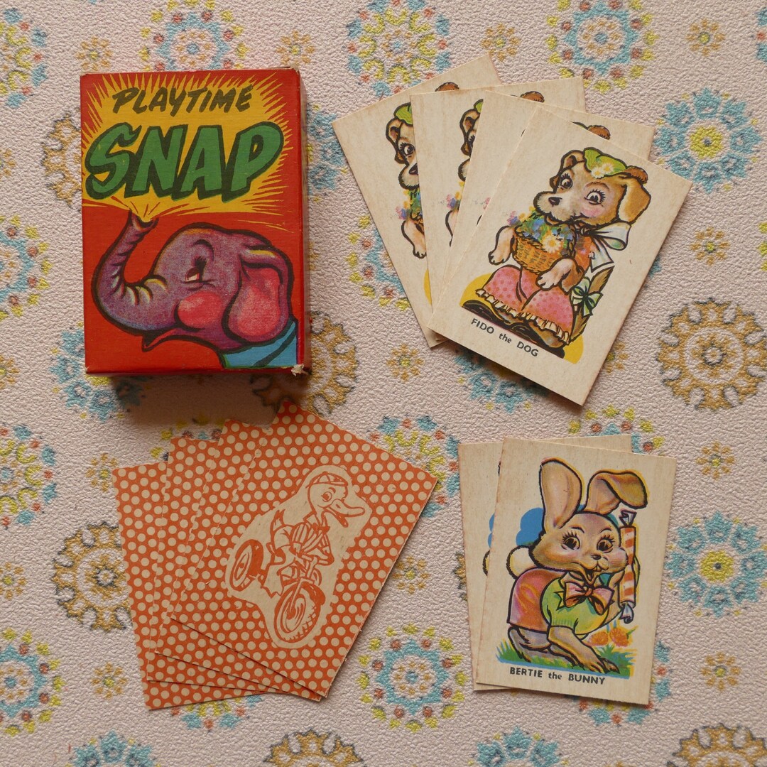 1950's Vintage Playtime Snap Playing Cards - Etsy