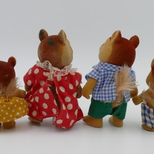 1980's Forest Families SQUIRREL Family Dad Mom Boy Girl MC Toy Vintage ...