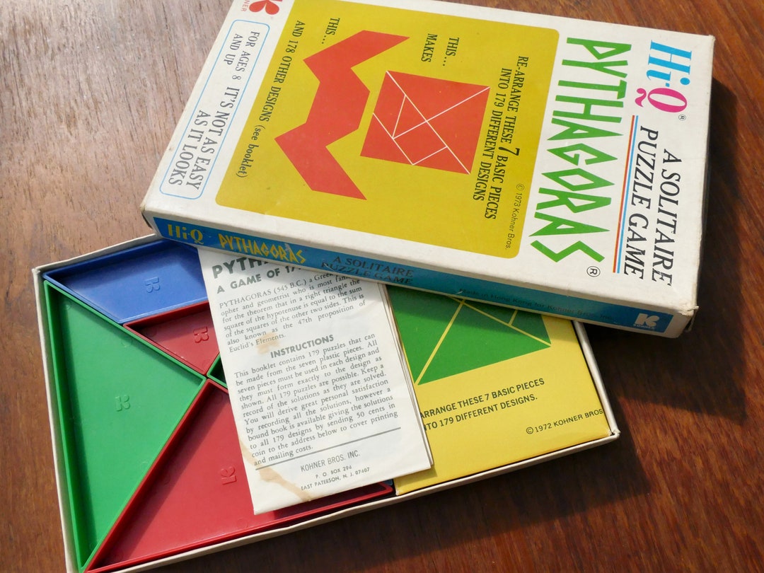 Vintage Hi-q Pythagoras Brain Teaser Problem Solving Puzzle Game ...