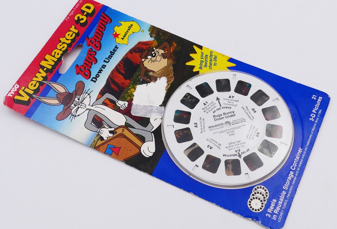 1994 View-master Bugs Bunny Down Under Australia 3D Reels Card Sealed ...