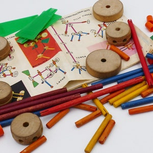 Vintage 1979 Gabriel Tinkertoy Building Construction Toy Set Original ...