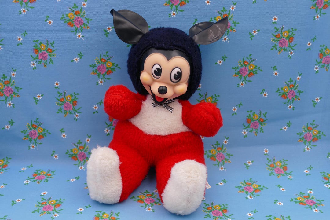 Vintage 1960s Rubber Face Walt Disney Mickey Mouse Character Plush Soft ...