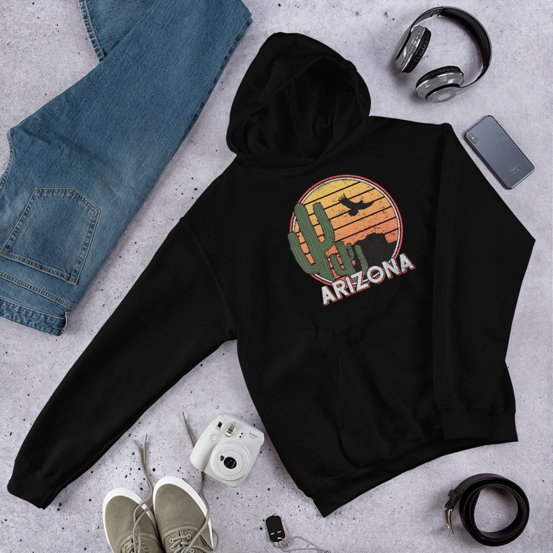 Arizona State Gift Souvenir | Retro Arizona Cactus unisex Hoodie - Etsy