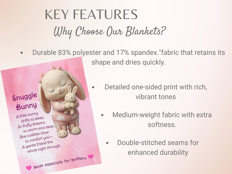 Personalized Snuggle Bunny Baby Velveteen Plush Baby Blanket for Girl ...
