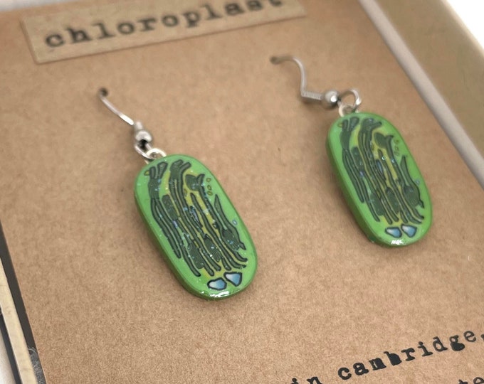 Chloroplast Earrings - Plant Scientist, Science Jewelry, Science Gift ...