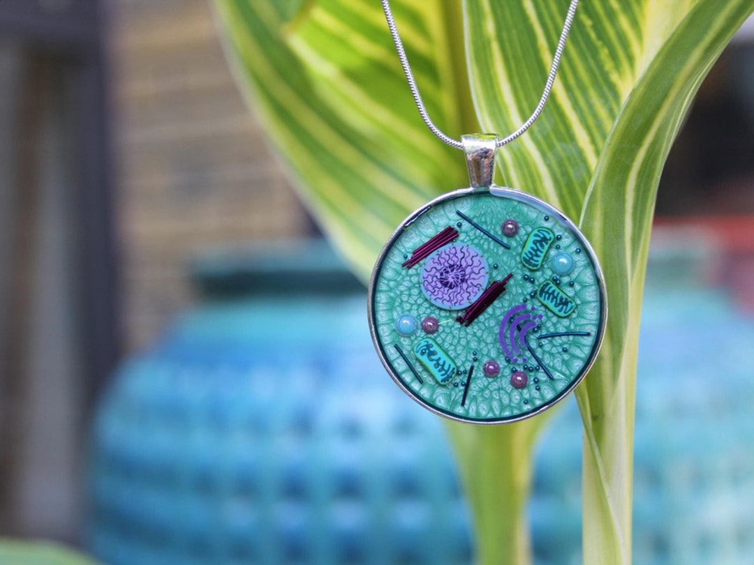 Animal Cell Pendant Necklace - Silver - Art Necklace, Biology Jewellery ...