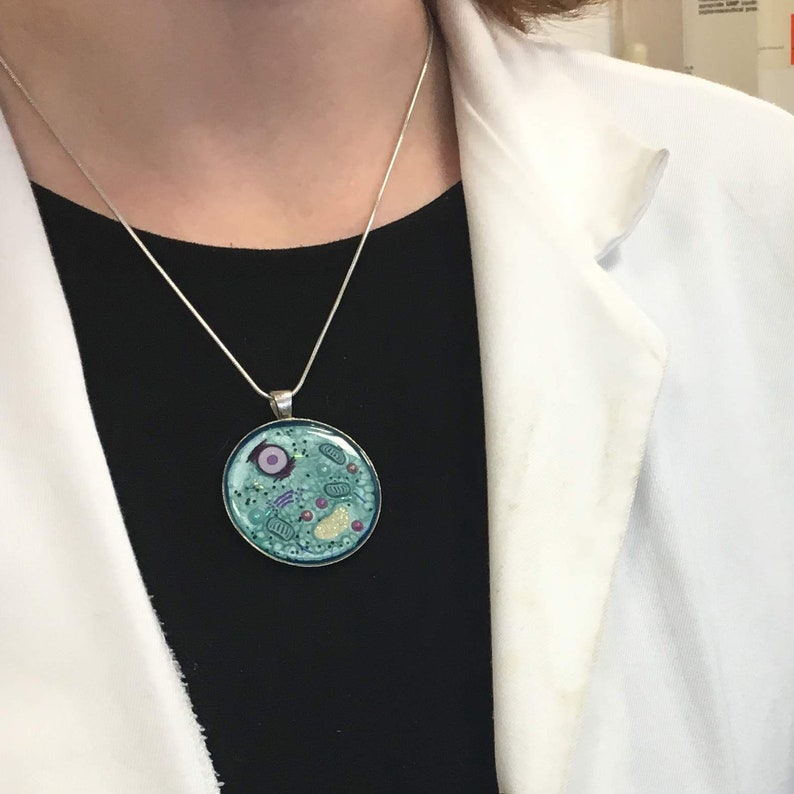 Animal Cell Pendant Necklace Silver Art Necklace Biology - Etsy