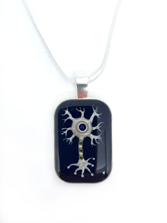 MINI Neuron Pendant Necklace Art Necklace Biology - Etsy