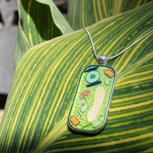 Plant Cell Pendant Necklace - Silver - Art Necklace, Biology Jewellery ...
