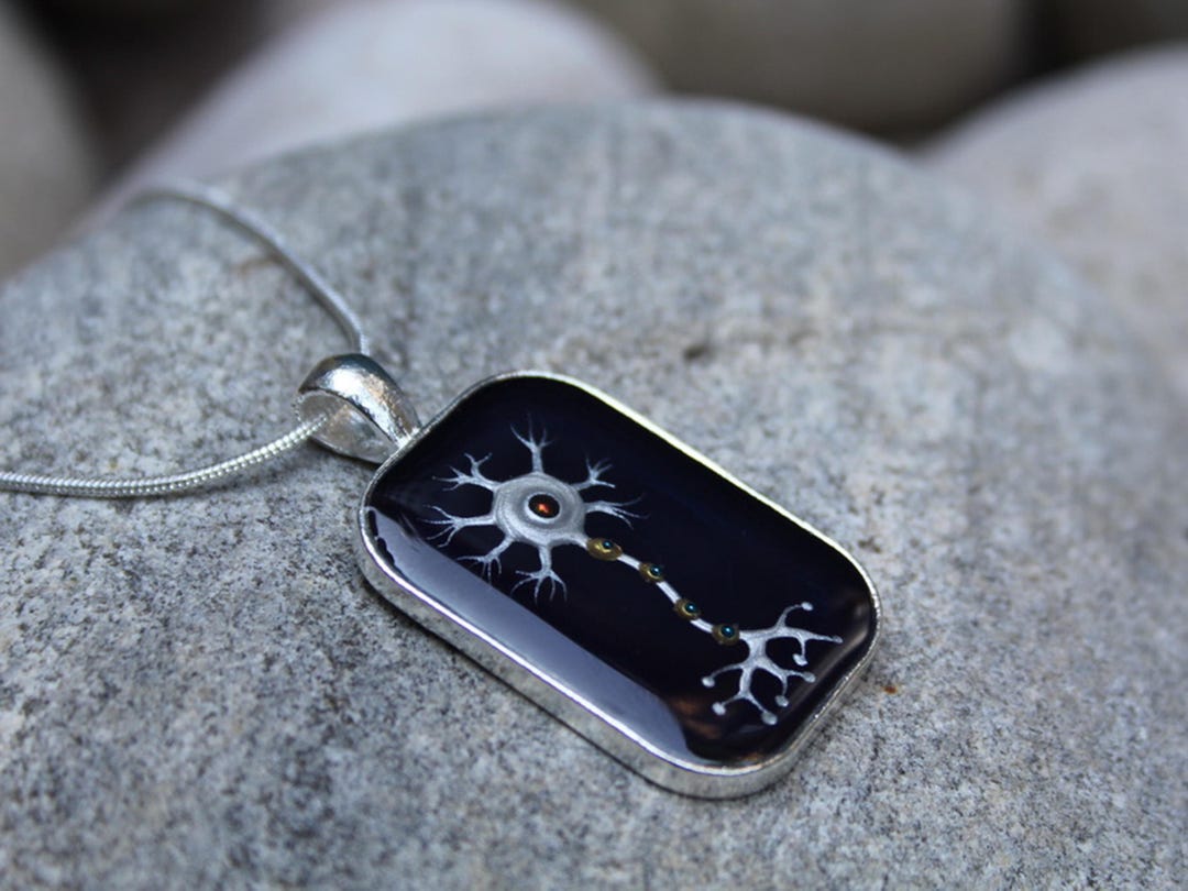 MINI Neuron Pendant Necklace - Art Necklace, Biology Jewellery, Science ...