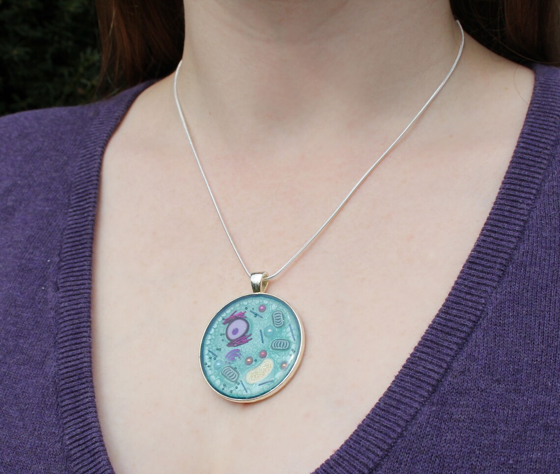 Animal Cell Pendant Necklace Silver Art Necklace Biology - Etsy
