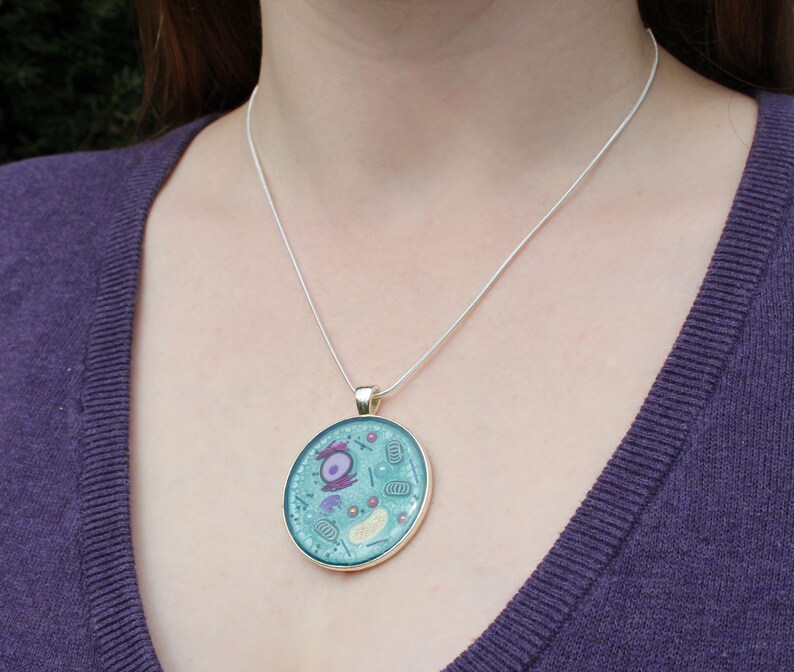 Animal Cell Pendant Necklace Silver Art Necklace Biology - Etsy
