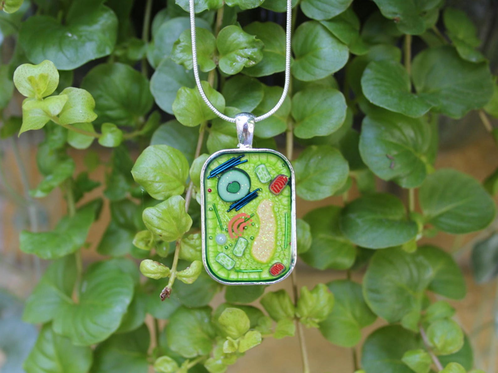 MINI Plant Cell Pendant Necklace - Art Necklace, Biology Jewellery ...