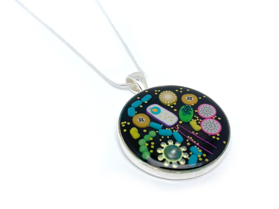 Microbe Pendant Necklace (BLACK) Microbiome, Biology Jewellery, Science ...