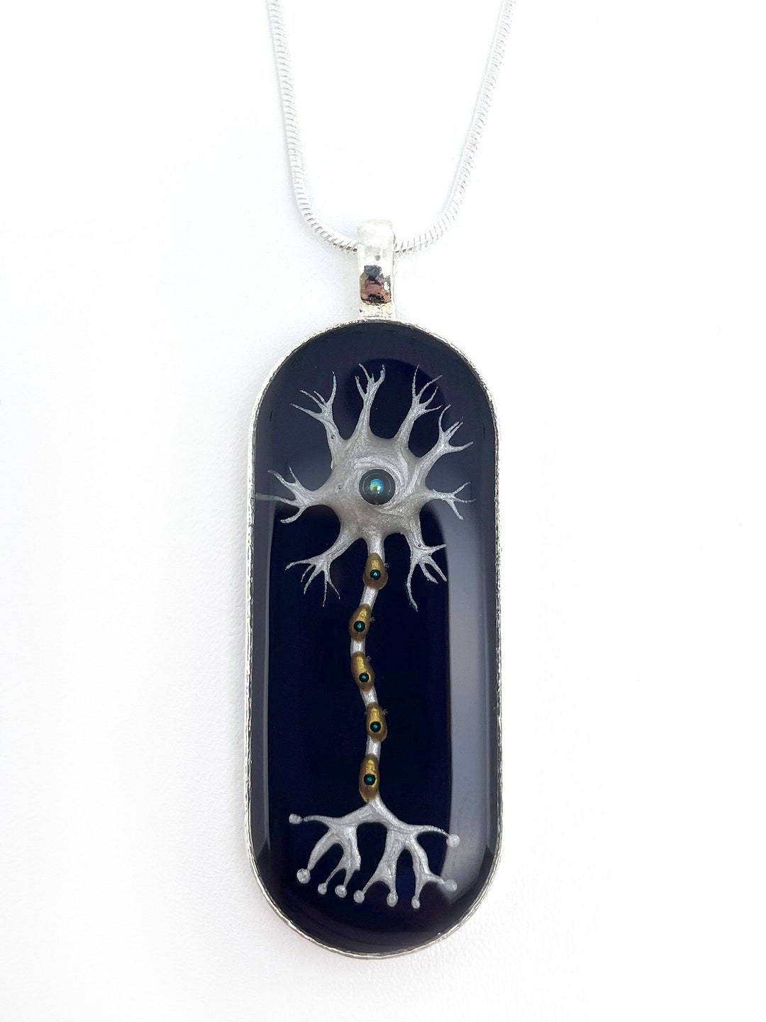 Neuron Pendant Necklace Silver Art Necklace, Biology Jewellery, Science ...