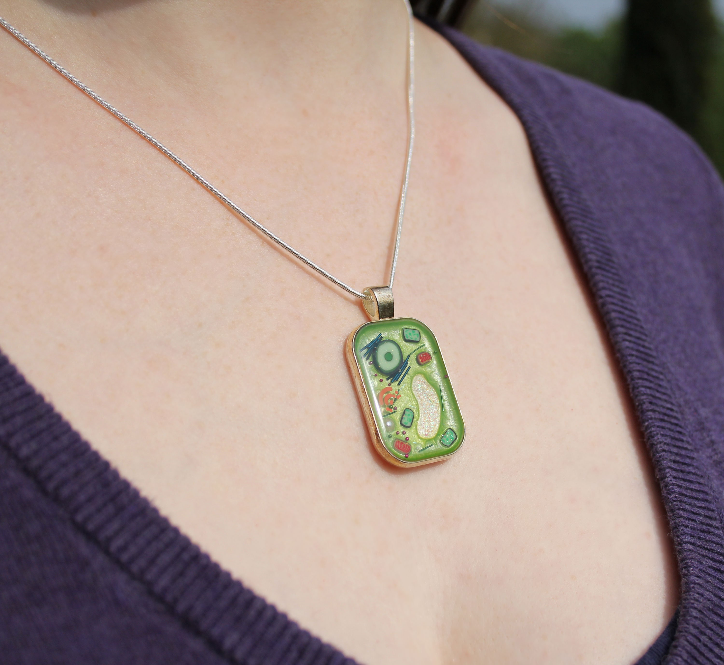 MINI Plant Cell Pendant Necklace - Art Necklace, Biology Jewellery ...