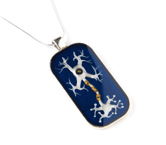 Neuron Pendant Necklace Silver Art Necklace Biology | Etsy