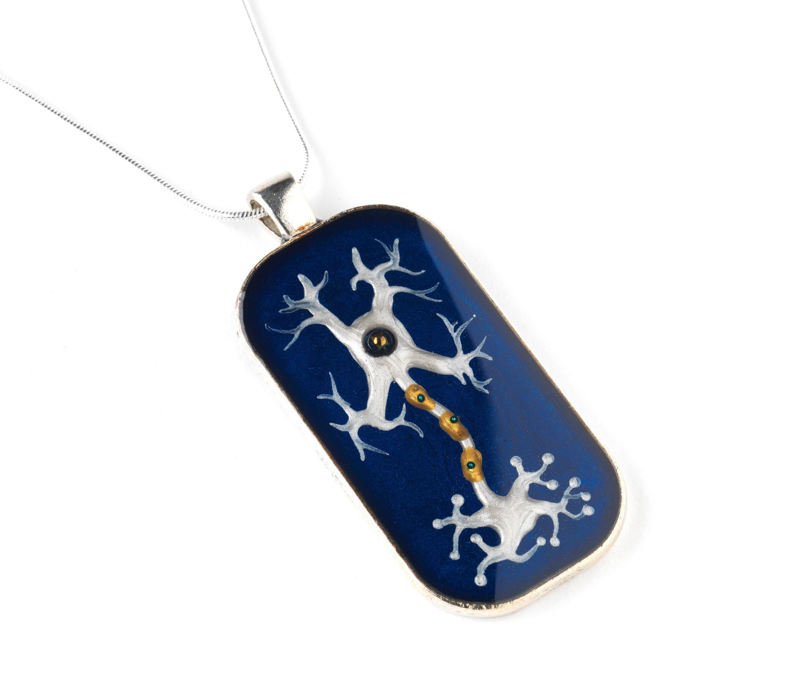 Neuron Pendant Necklace Silver Art Necklace Biology - Etsy