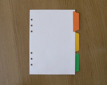Filofax A5 Organiser Dividers With 5 Multicoloured Mylar Tabs | Etsy