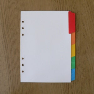 Filofax A5 Organiser Dividers With 5 Multicoloured Mylar Tabs - Etsy