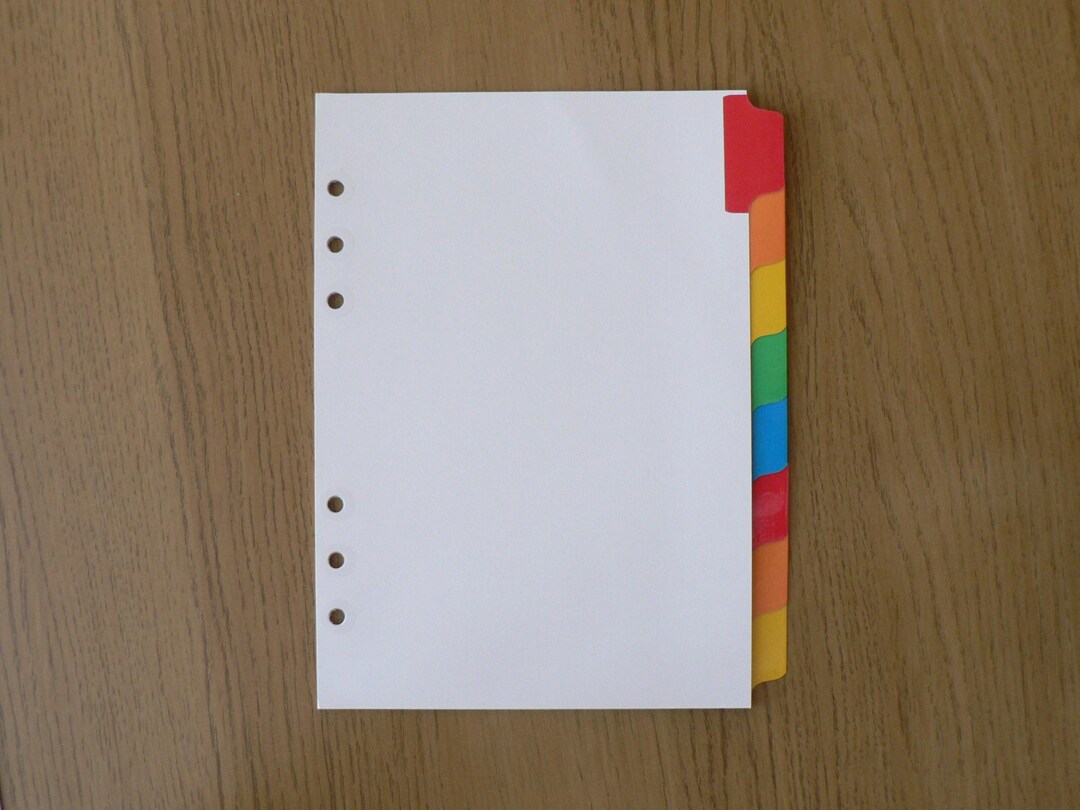 Filofax A5 Organiser Dividers With 8 Multicoloured Mylar Tabs - Etsy