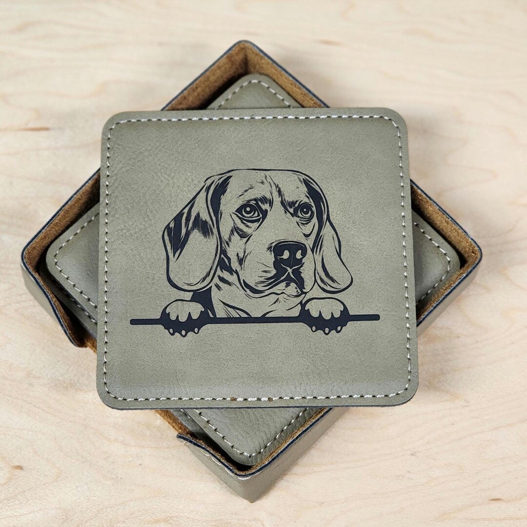 Beagle Coaster Set, Beagle Coasters, Dog Lover Gift, Family Room ...