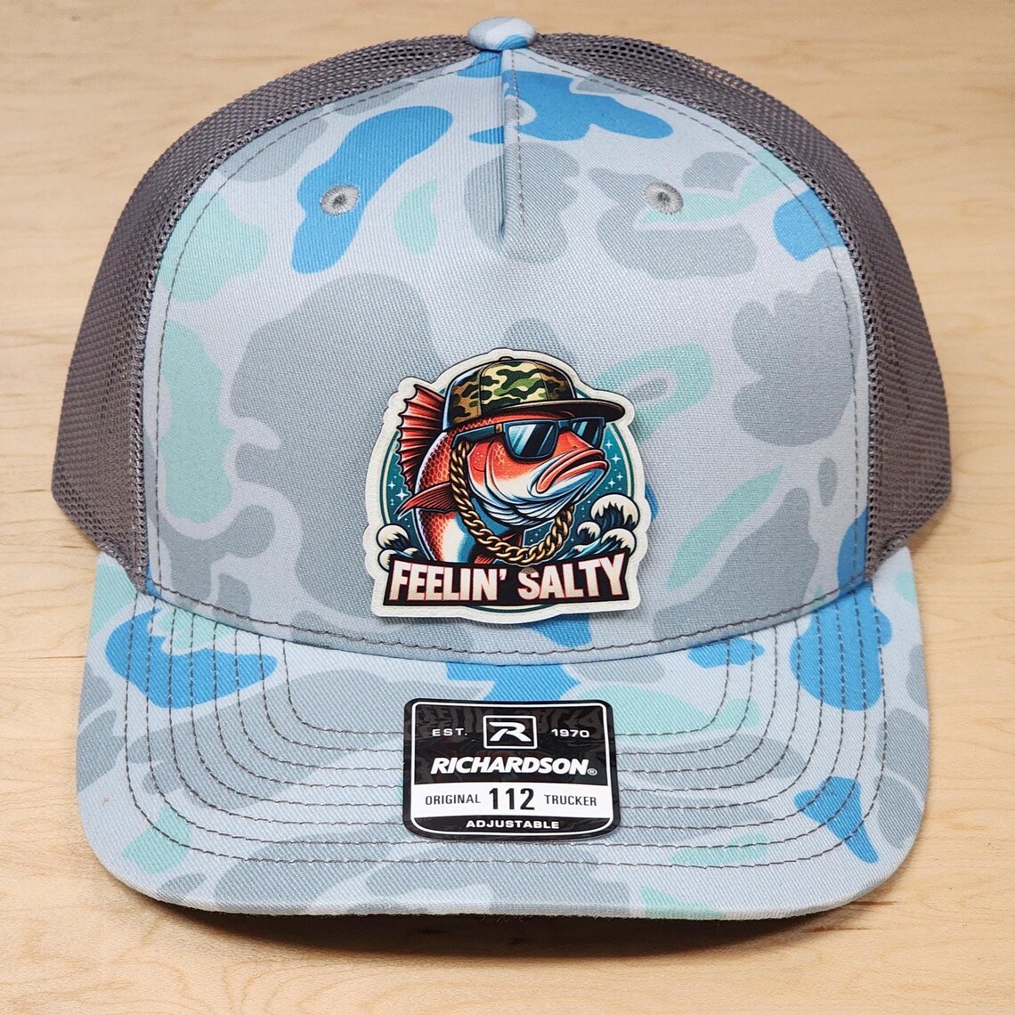 Feelin Salty Fishing Richardson 112 Camo Trucker Hat, Birthday Gift for ...