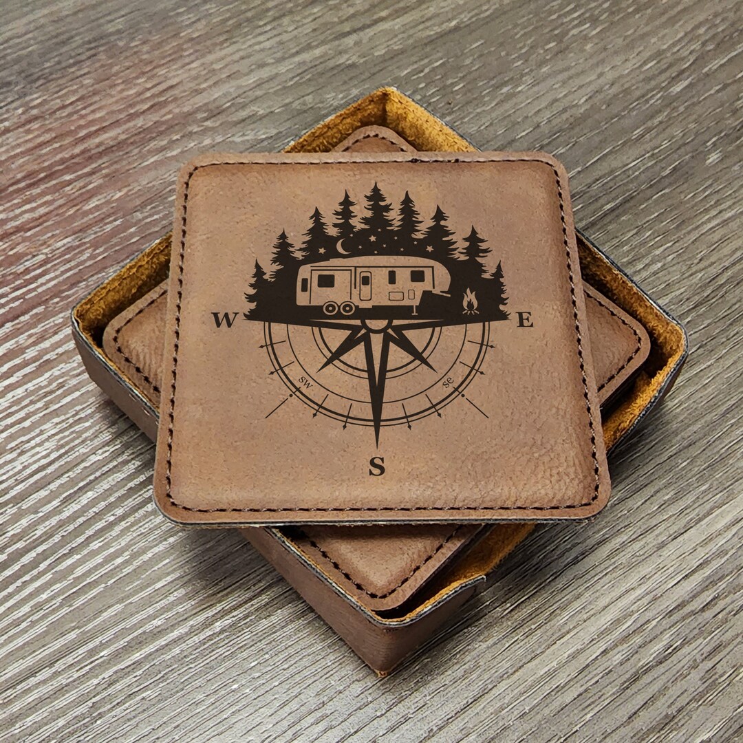 RV Camper Coasters Forests and Compass, Great for Rving, Adventure ...