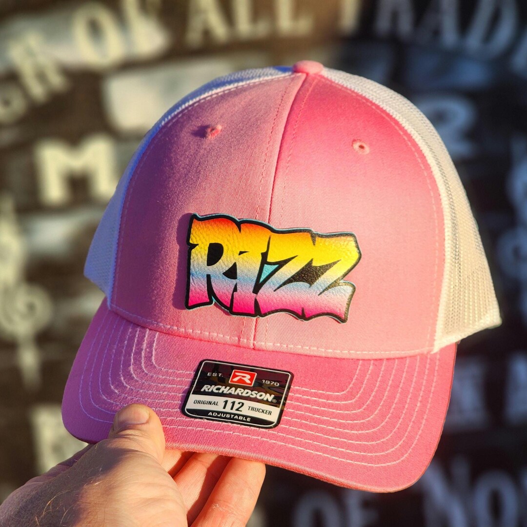 RIZZ Leather Uv Printer Patch - Pink White Richardson 112 Trucker Hat ...