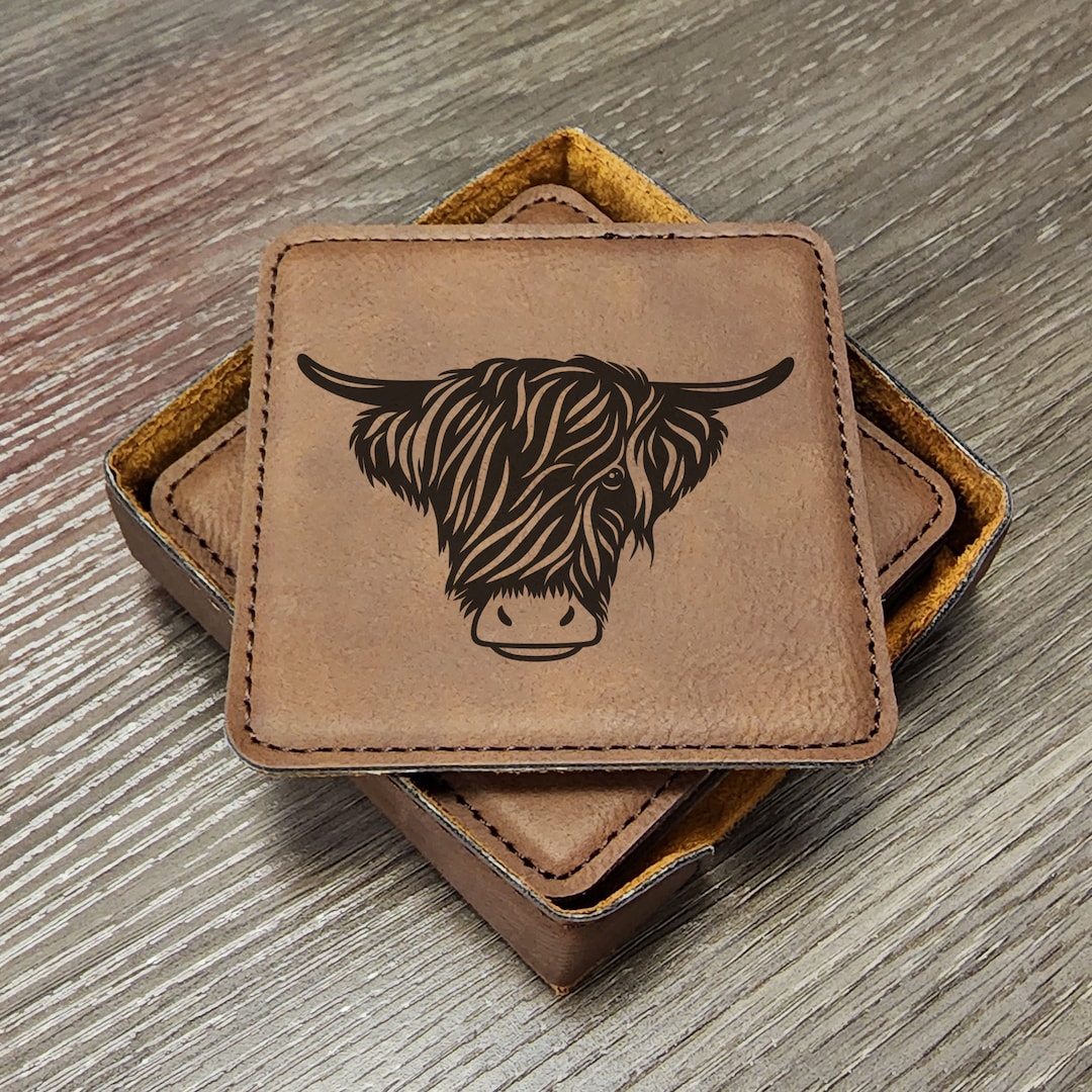 Highland Cow Coasters, Farmhouse Decor, Cattle Coaster, Farm Coasters ...