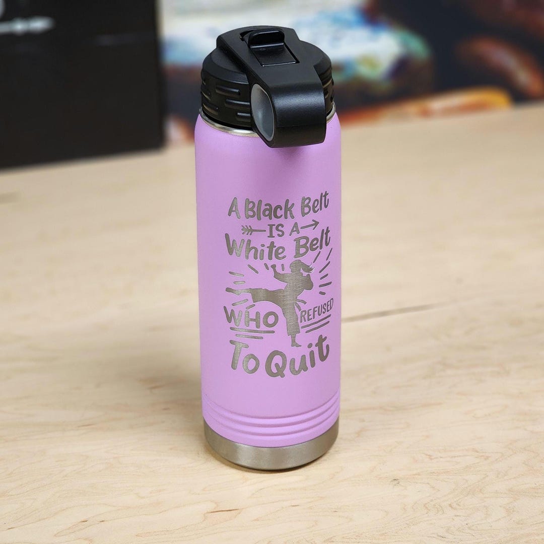 Personalized Karate Water Bottle Tumbler 20oz, Martial Arts Gift, Belt ...