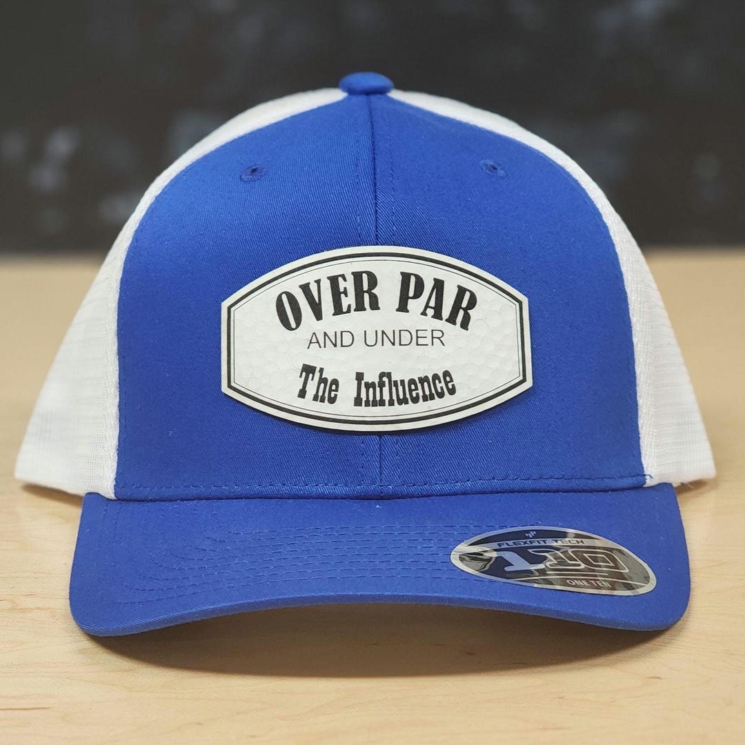 Over Par & Under the Influence Yupoong 110 Snapback Flexfit Blue ...