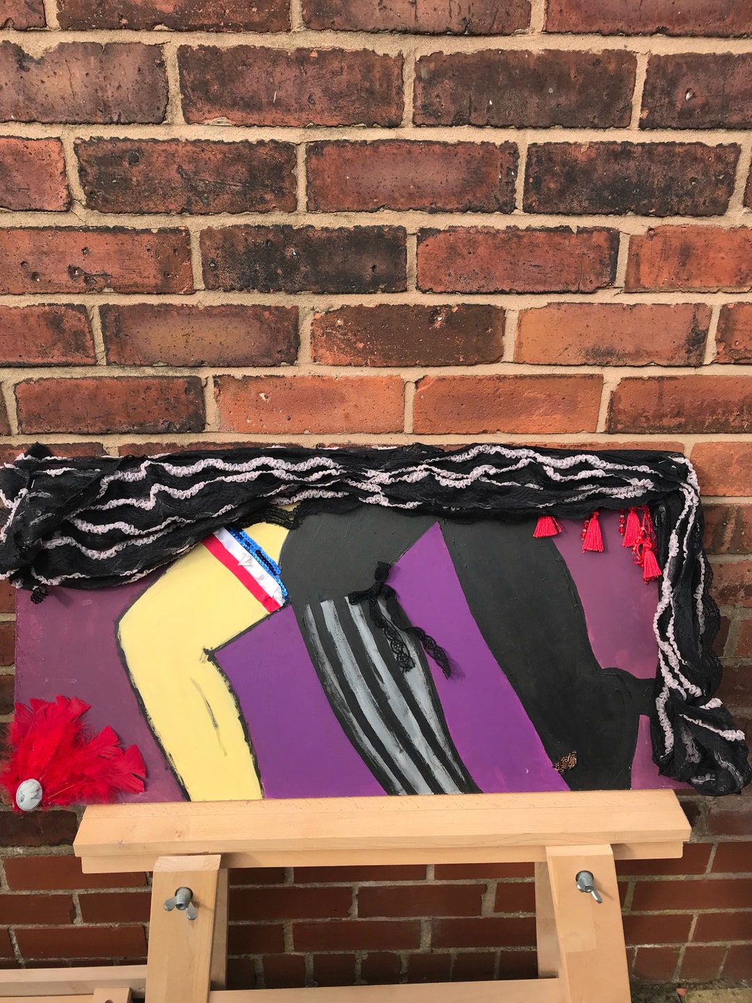 Moulin Rouge Themed Can-can Legs. Mixed Media Painting on Wood. Perfect ...