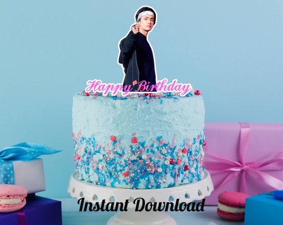 BTS V Kim Taehyung Cake Topper and Cupcake Toppers Set PDF - Etsy