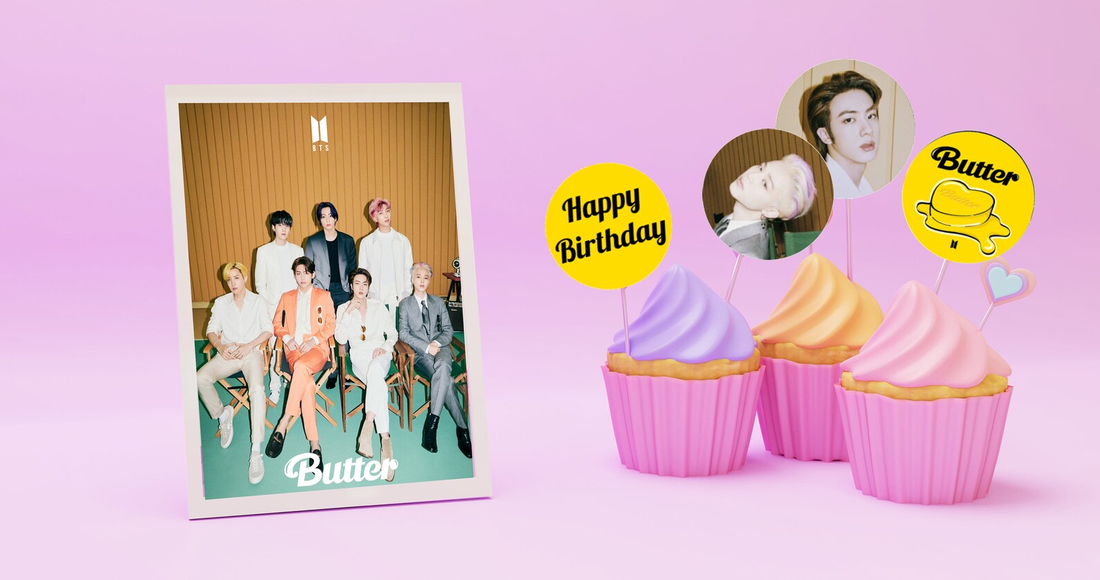 BTS Butter Cupcake Toppers PDF Instant Download Printable - Etsy