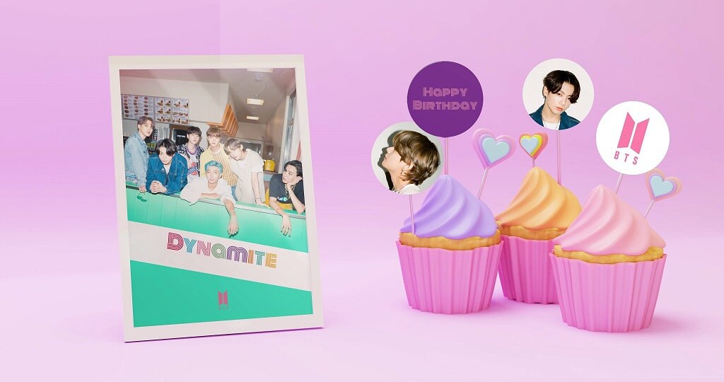 BTS Dynamite Birthday Buntings Cupcake Topper Set PDF Instant Download ...