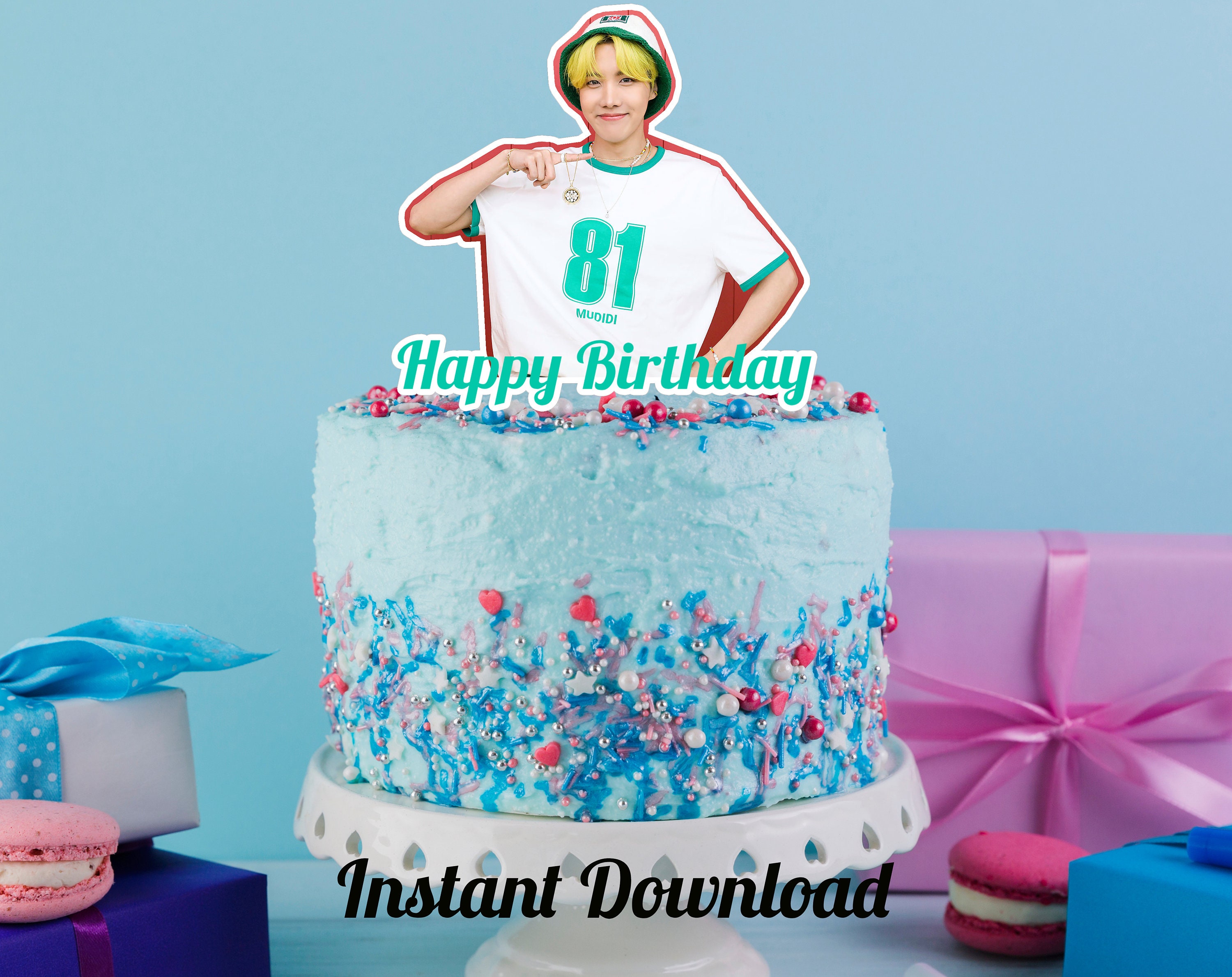 BTS J-hope Cake Topper and Cupcake Toppers Set PDF Instant Download ...