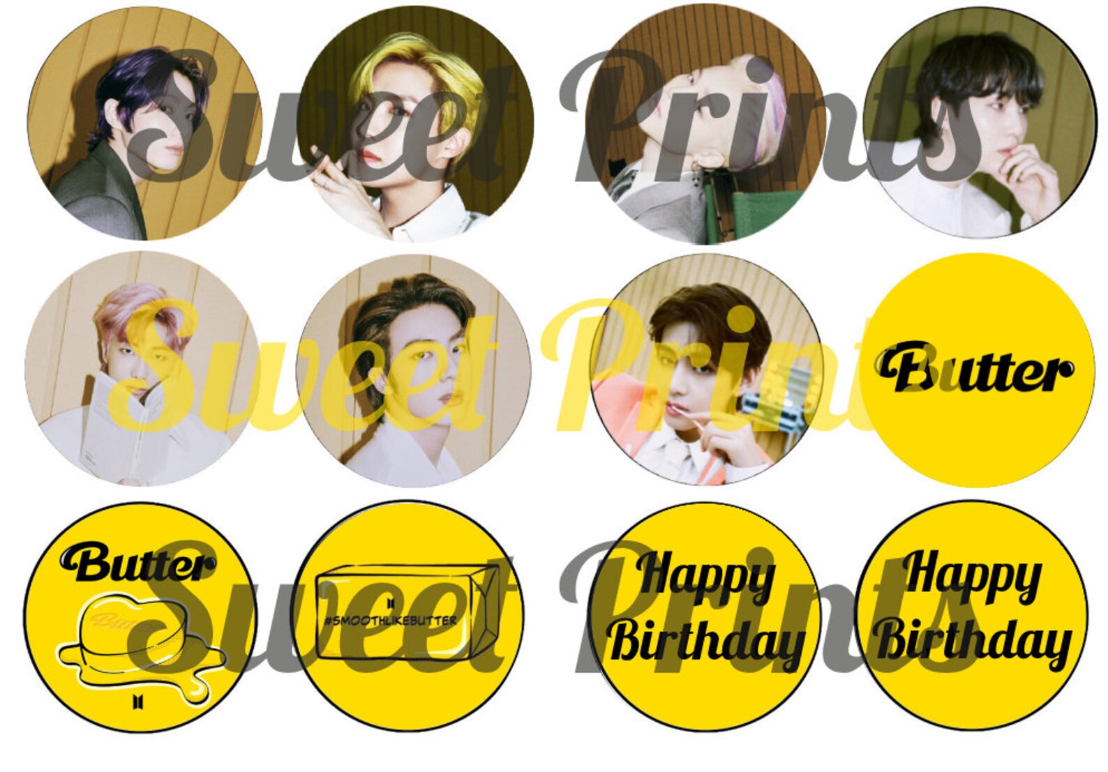 BTS Butter Cupcake Toppers PDF Instant Download Printable - Etsy