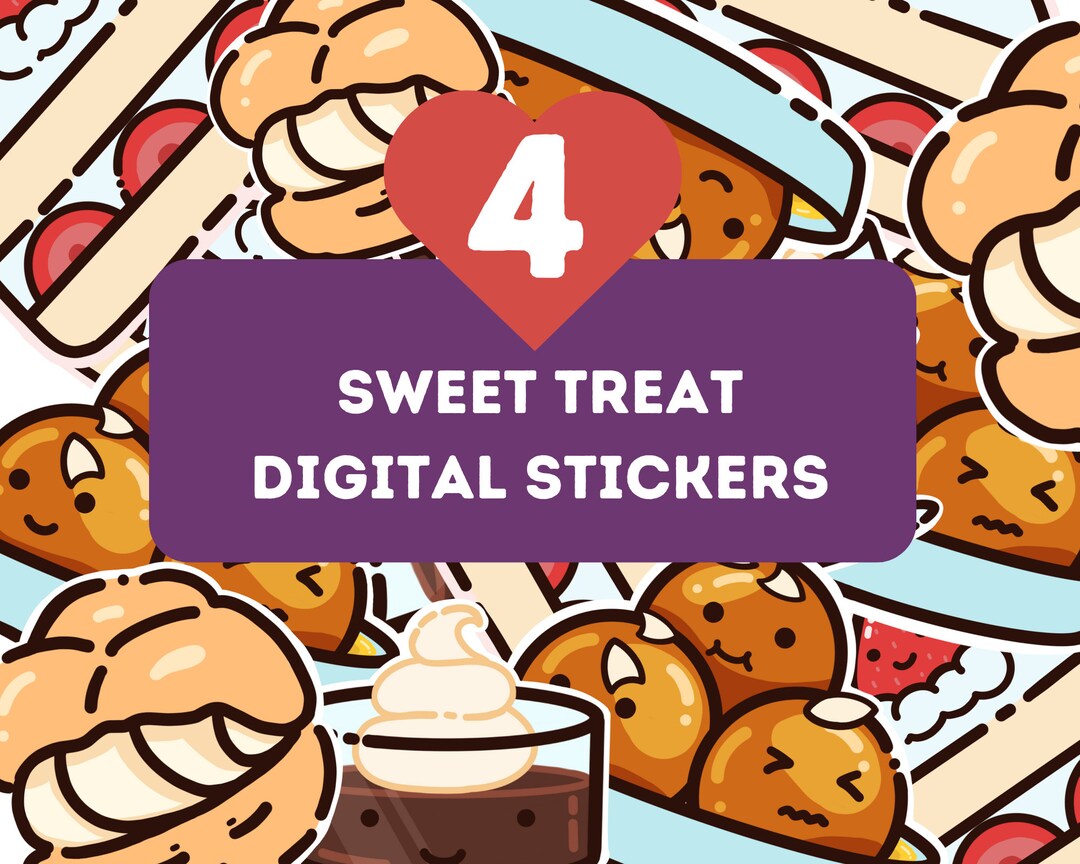 Sweet Treats Digital Sticker Pack | Multi-use Cute and Colorful Dessert ...