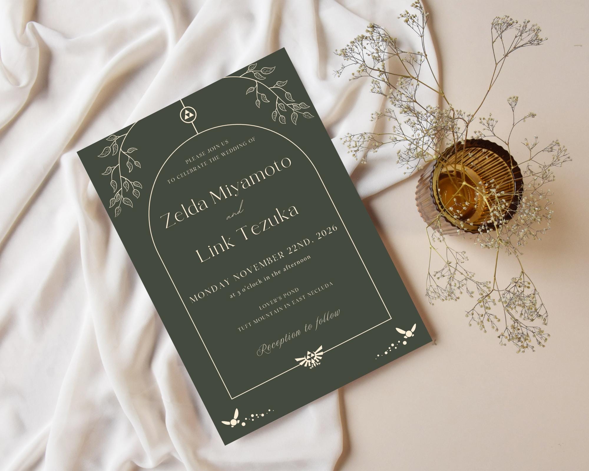 Wedding Invite With QR Code | Legend of Zelda Wedding Invitation Set ...