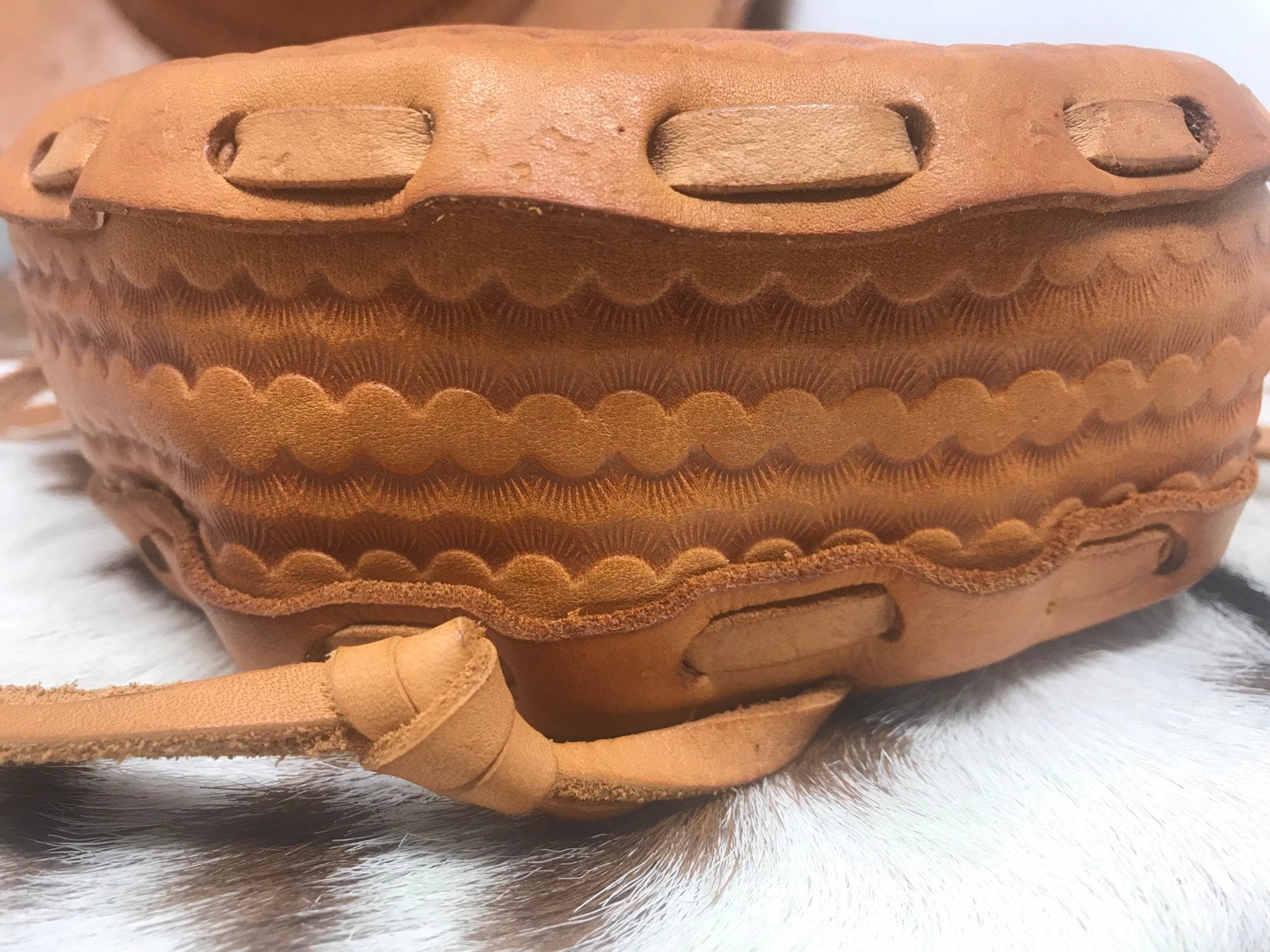 Leather Tooled Small Handmade Purse cross Body Bag Crossbody - Etsy