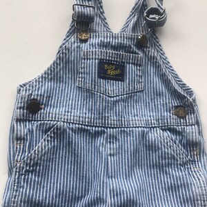 Oshkosh 18 Month Conductor Train Blue and White Striped Overalls,made ...