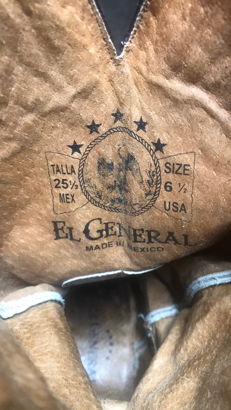 Vintage Mens Sz 6 1/2 El General Leather Cowboy Boots - Etsy