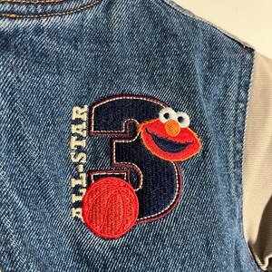 Sesame Street Denim Jacket,elmo, Elmo Jacket,kids Denim Jacket, Sesame ...